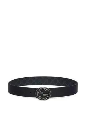 Gucci Interlocking G-buckle Reversible Belt - Black