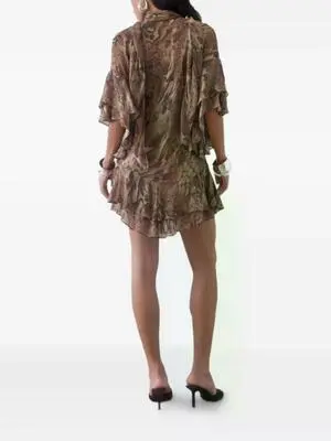 DE LA VALI Sol Ruffled Mini Dress