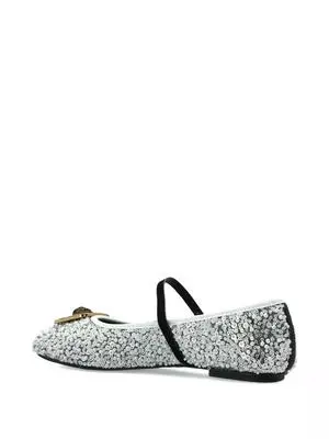 Kurt Geiger Pimlico Embellished Ballet Flats - Grey