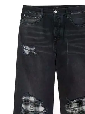 Amiri Flannel Repair Baggy Jeans