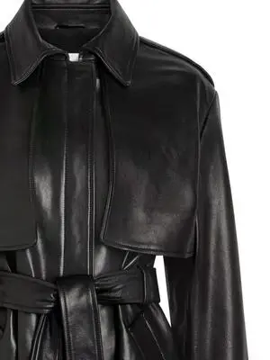 Nour Hammour Priya Belted Leather Jacket