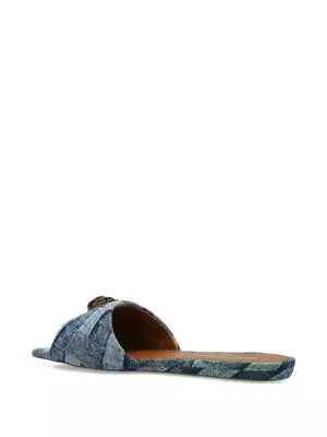 Kurt Geiger Kensington Eagle-head Flat Sandals - Blue