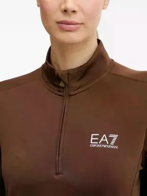 EA7 Logo-print Ski Top - Brown