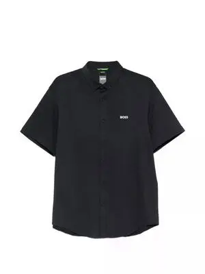 BOSS Regular Fit Shirt In Wrinkle-resistant Cotton Jersey - Blue