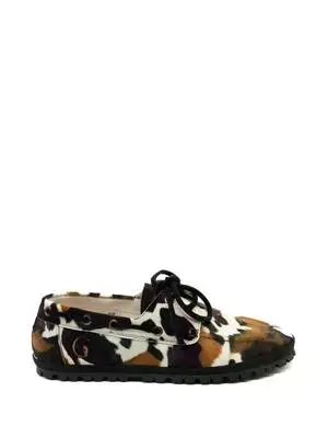GONDOLINA Rodeo Cow-print Boat Shoes