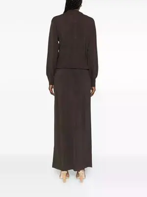 Brandon Maxwell Sabine Quarter-zip Maxi Dress - Brown