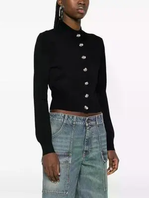 Brandon Maxwell Aubrey Button-up Cardigan - Black