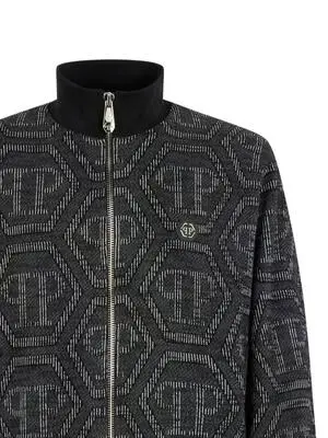 Philipp Plein Monogram-jacquard Tracksuit Jacket - Grey