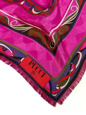 Emilio Pucci Mixed-print Jacquard Scarf - Pink