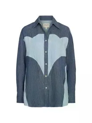 TWP Austin Panelled Shirt - Blue
