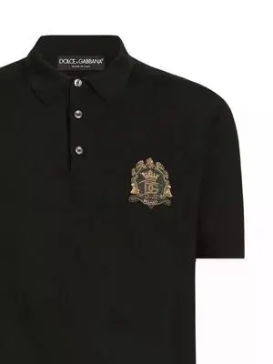 Dolce & Gabbana Virgin Wool Polo Shirt - Black