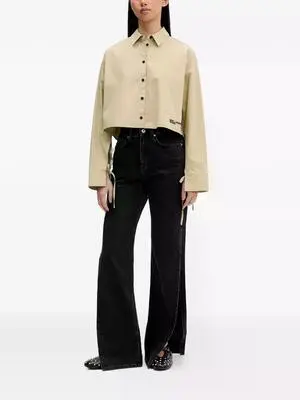 Karl Lagerfeld Tie-detail Cropped Shirt