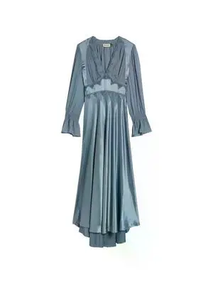 Rixo Arlena Lace-detail Midi Dress - Blue