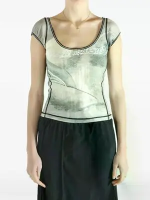 DIESEL® T-icaty Graphic-print T-shirt - Grey