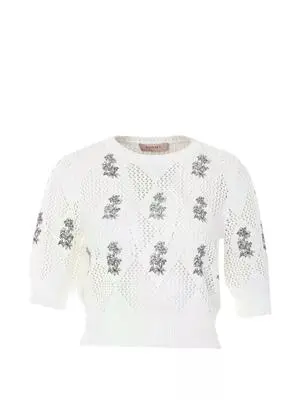 TWINSET Embroidered Crew-neck Top