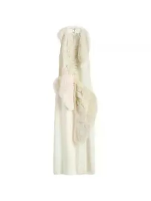 TOTEME Shearling-appliqué Midi Dress