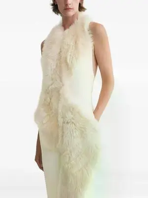TOTEME Shearling-appliqué Midi Dress - Neutrals