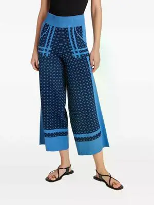TEMPERLEY LONDON Ditzie Floral-print Trousers - Blue