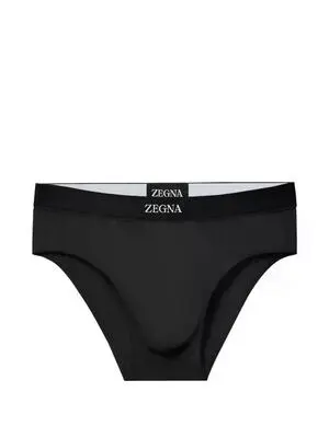 Zegna Logo-waistband Briefs - Black