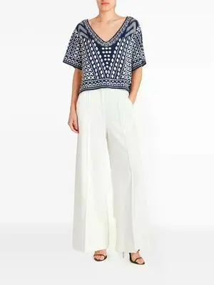 TEMPERLEY LONDON Patterned V-neck Top