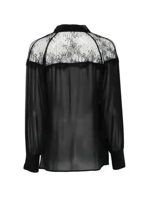 Patrizia Pepe Lace-detail Blouse - Black