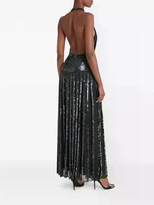 TEMPERLEY LONDON Filigree Sequin Maxi Dress - Black