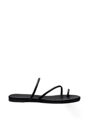 Women's Black Flat Strappy Sandals
