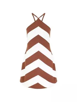 Cult Gaia Chevron Strap Mini Dress - Brown