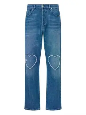 Moschino Heart-cutout Cotton Jeans
