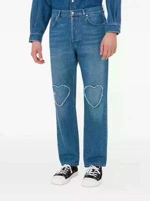 Moschino Heart-cutout Cotton Jeans