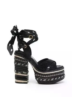 Kurt Geiger Rhinestone-embellished Heeled Sandals - Black