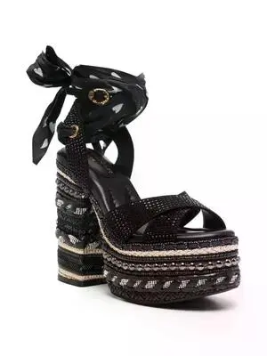 Kurt Geiger Rhinestone-embellished Heeled Sandals - Black