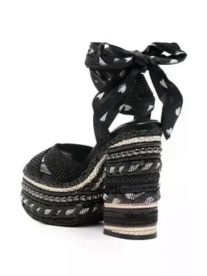 Kurt Geiger Rhinestone-embellished Heeled Sandals - Black