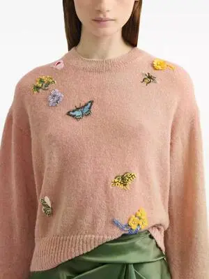 Erdem Embellished Crew-neck Sweater
