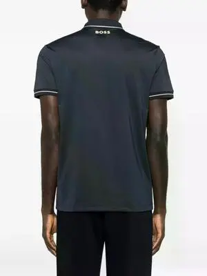 BOSS Logo-print Trimmed Polo Shirt - Blue