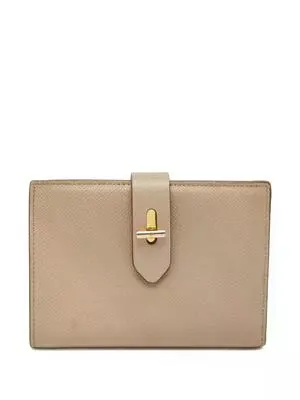TOM FORD Turnlock Leather Wallet - Neutrals