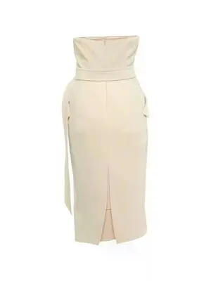 Max Mara Strapless Double-breasted Midi Dress