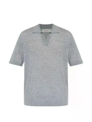 LISA YANG V-neck Polo-collar T-shirt - Grey