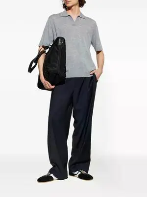 LISA YANG V-neck Polo-collar T-shirt - Grey
