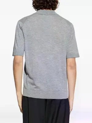 LISA YANG V-neck Polo-collar T-shirt - Grey