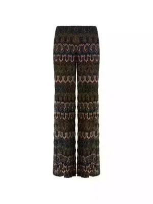 Missoni Patterned Viscose Trousers - Brown