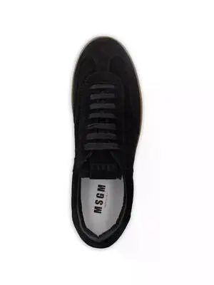 MSGM Logo-detail Leather Sneakers - Black
