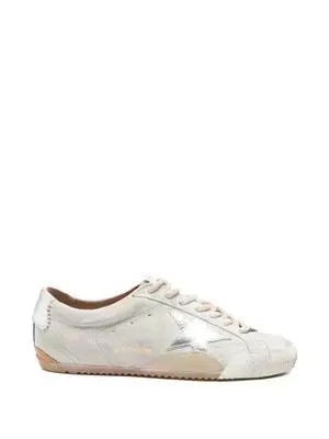 GOLDEN GOOSE True-star Sneakers In Light Gray Suede With Metallic Star And Heel Tab - Neutrals