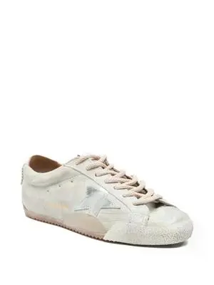 GOLDEN GOOSE True-star Sneakers In Light Gray Suede With Metallic Star And Heel Tab - Neutrals