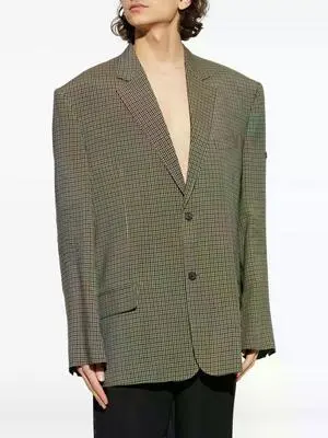Balenciaga Check-pattern Single-breasted Blazer