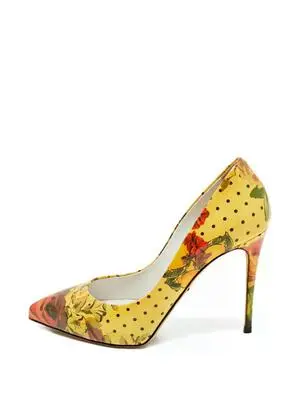Dolce & Gabbana Floral Polka Dot Print Pumps