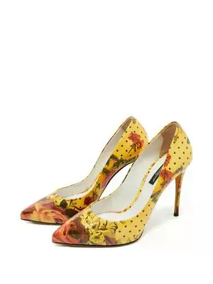 Dolce & Gabbana Floral Polka Dot Print Pumps