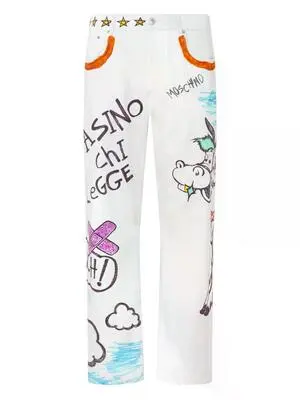 Moschino Cartoon-print Cotton Trousers