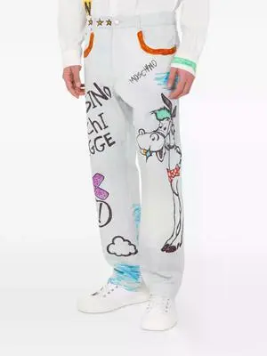 Moschino Cartoon-print Cotton Trousers
