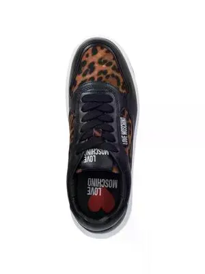 Moschino Leopard-print Platform Sneakers